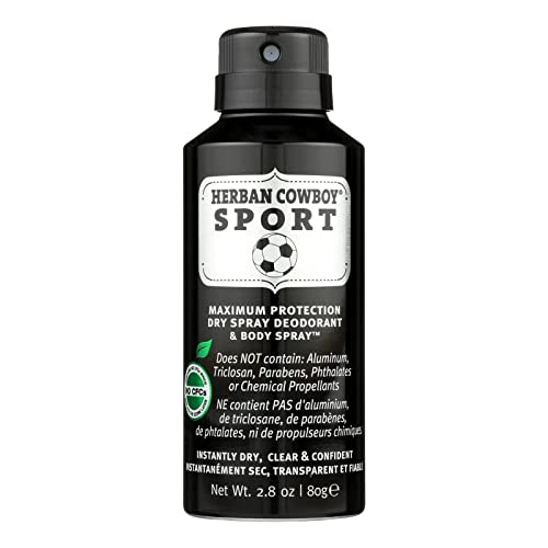 Herban Cowboy Dry Spray Deodorant - Quick-Dry, Vegan Ingredients with