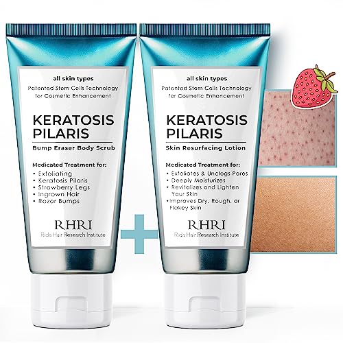 KP Bump Eraser Body Scrub & Lotion Set - Reduces Skin Bumps, Vegan, De