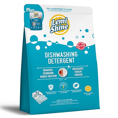 Lemi Shine Dishwasher Detergent Pods - Powerful Citric Acid, Fresh Lem