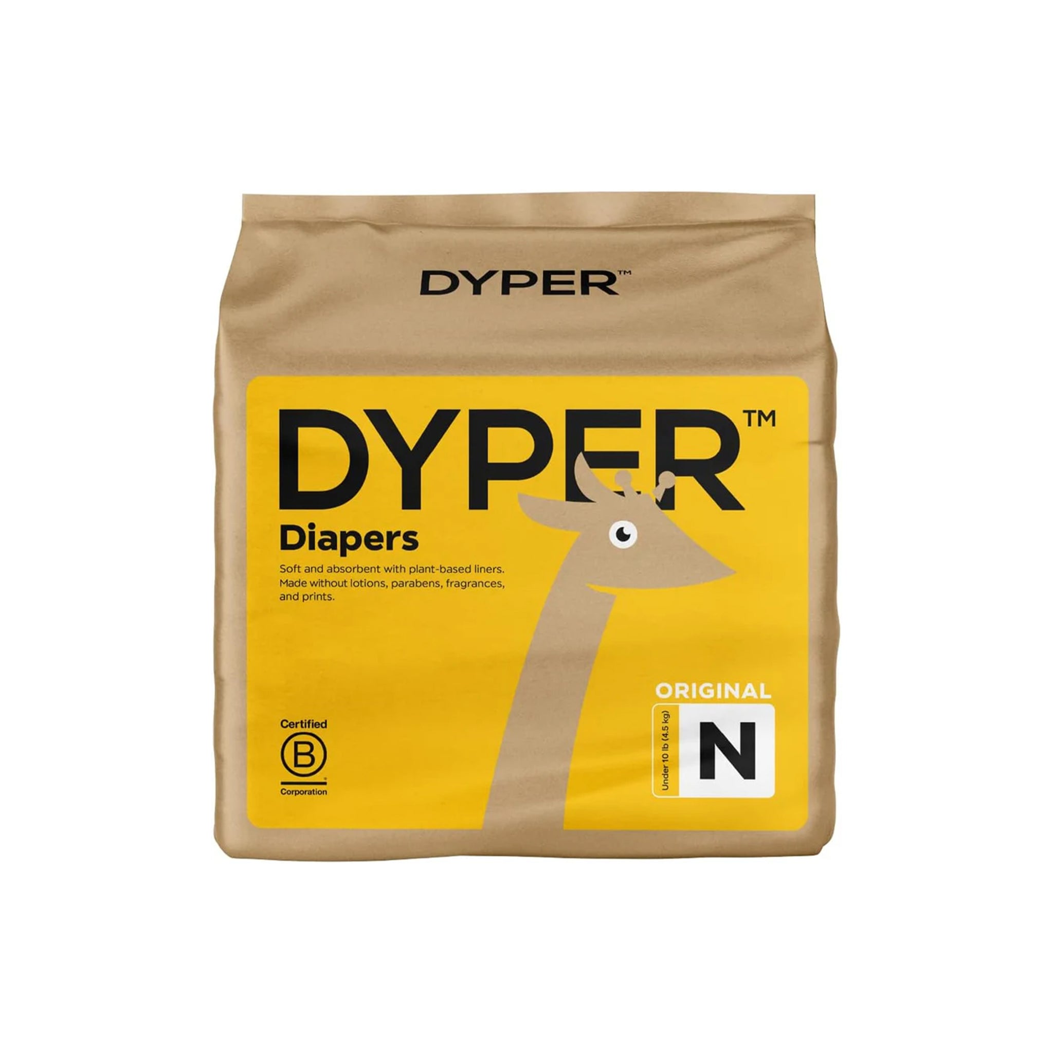 DYPER Baby Diapers - Plant-Based, Hypoallergenic, Soft & Absorbent, Si
